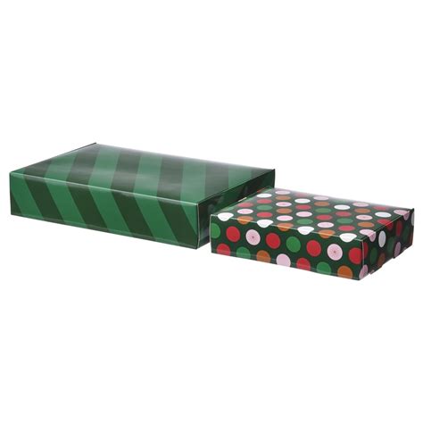 Vinterfint T Box Set Of 2 Mixed Patterns Green Ikea