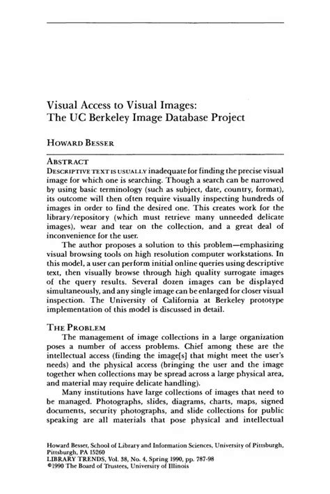Pdf Visual Access To Visual Images The Uc Berkeley Image Database Project Dokumentips