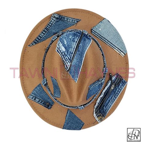 Deconstructed Denim Hat Etsy