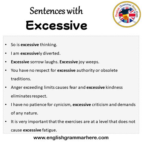 Sentences With Excessive Excessive In A Sentence In English Sentences