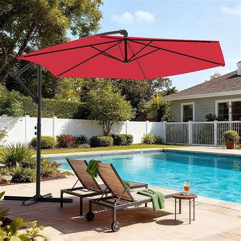 Aok Garden 10x10ft Rectangle Patio Offset Hanging Cantilever Patio