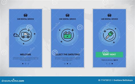 Onboarding Design Concept For Car Rental Service Stock Illustration