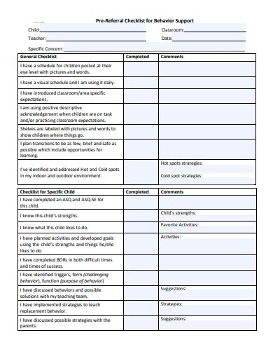 Free 33 Referral Checklist Samples In Pdf Ms Word