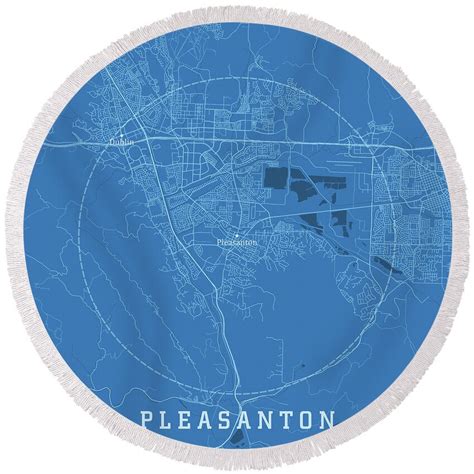Map Of Downtown Pleasanton Ca Pleasanton Ca City Vector Road Map Blue