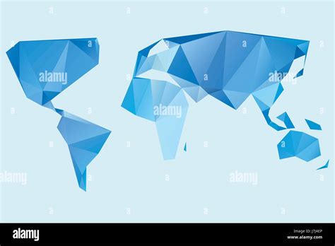 Triangle World Map Vector Illustration Stylize World Map Technology