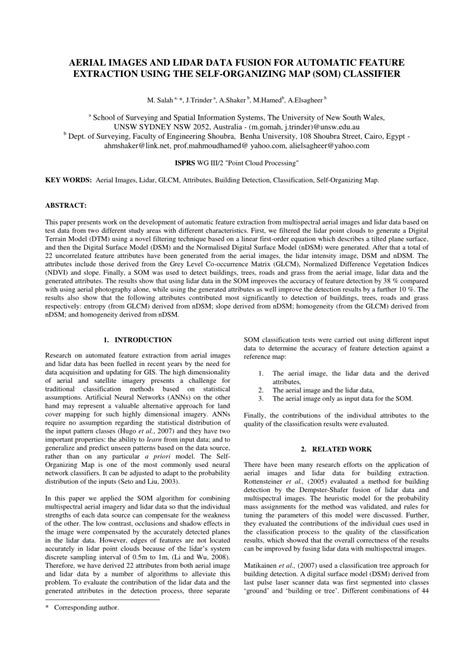 PDF AERIAL IMAGES AND LIDAR DATA FUSION FOR AUTOMATIC FEATURE EXTRACTION USING THE SELF