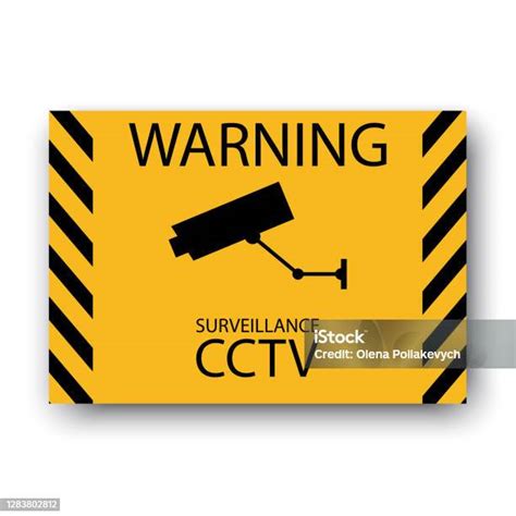 Tanda Kamera Cctv Vektor Menembak Tanda Persegi Peringatan Tanda Properti Pribadi Gambar Stok