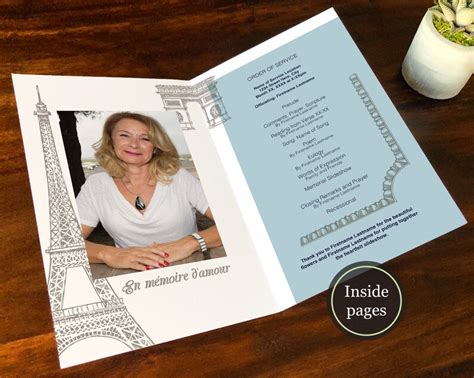 Funeral Program Template Yellow Funeral Program Template Etsy