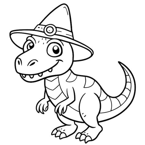 Cute Dinasour Line Art Vector Design Premium Ai Generated Vector