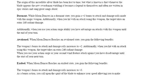 Moon Dancer A Magical Dueling Cutlass That Is A Vestige Rdndhomebrew