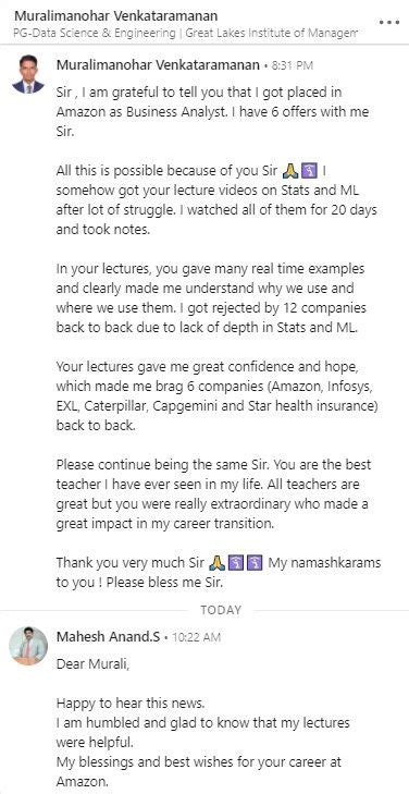 Mahesh Anands On Linkedin Datascience Greatlearning