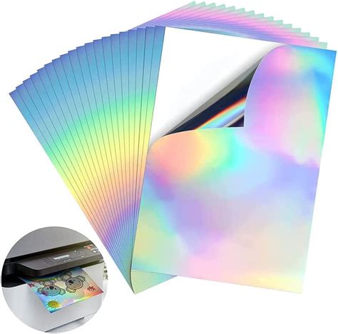 10 Blatt A4 Vinyl Sticker Paper Vinyl Aufkleberfolie Holografischer