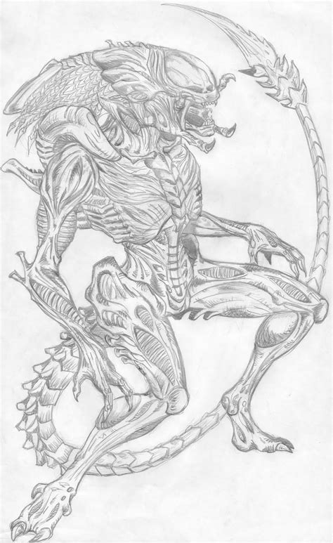 Predalien Arte Alien Dibujos Terroríficos Dibujos