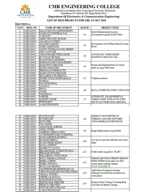 Mini Projects Ay 2017 2018 Pdf Electrical Engineering Electronics