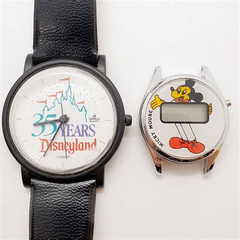 2 90s Mickey Mouse Analog Digital Watches For Parts And Repair Vintage Radar