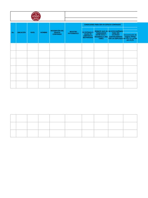 Matriz De Inventario En Espacios Confinados Pdf