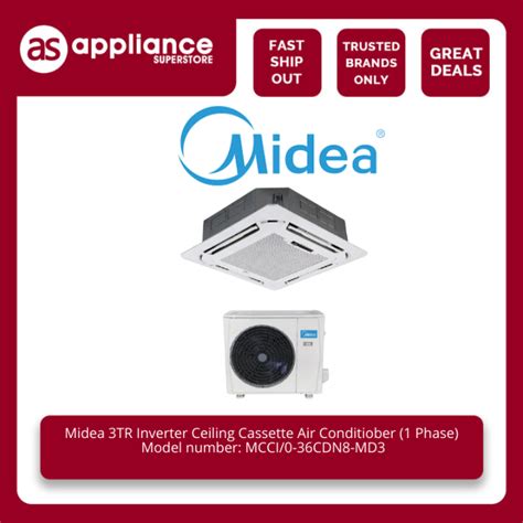 Midea 3tr Inverter Ceiling Cassette Air Conditioner 1 Phase Model