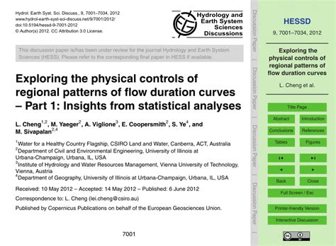 Pdf Exploring The Physical Controls Of Regional Patterns Of Flow