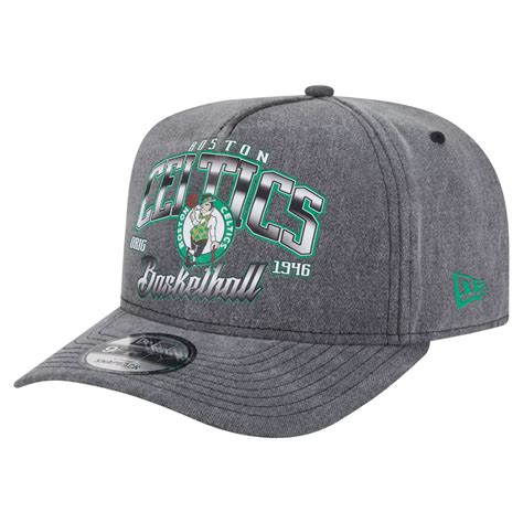 New Era Boston Celtics Throwback Washed Pre Curved 9fifty Snapback Hat