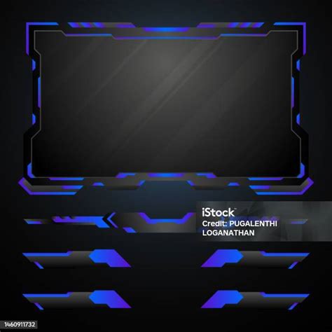 추상 흑백 테두리 라이브 스트림 오버레이 게임 Gui 화면 패널 비디오 방송 Brand Name Video Game에 대한 스톡