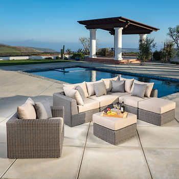 Vigo 5 Piece Woven Sectional Patio Seating Sets Patio Seating