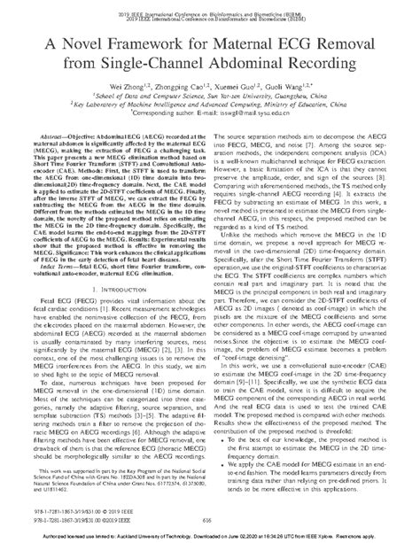 A Novel Mecg Removal Framework Using Stft And Cae In Aecg Analysis