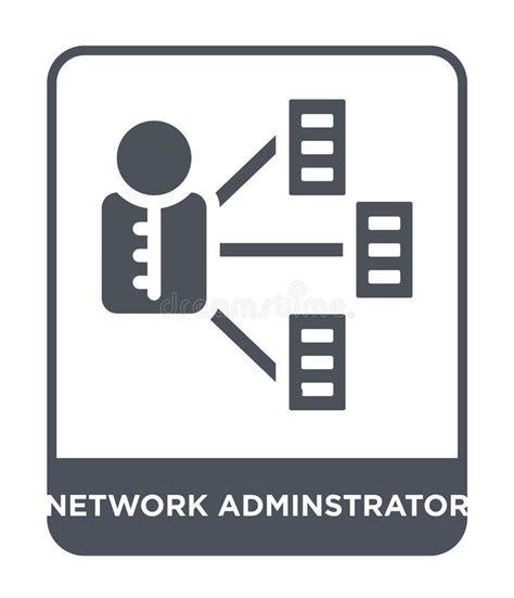 Network Adminstrator Line Icon Server Administrator Vector Illustration Isolated On White