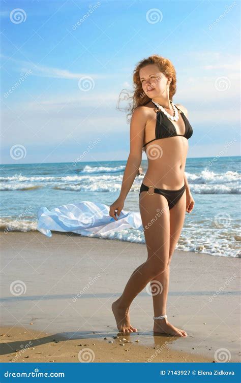 Girl On A Beach Stock Image Image Of Bikini Vacation 7143927