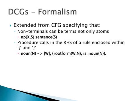 Definite Clause Grammars For Language Analysis Pptx