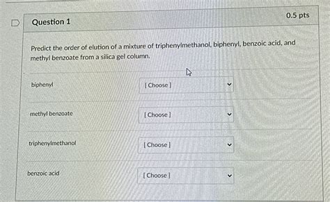 Solved Question 105 ﻿ptspredict The Order Of Elution Of A