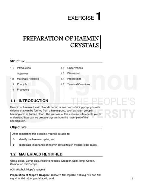 Haemin Crystal Practical Preparation Download Free Pdf Hemoglobin