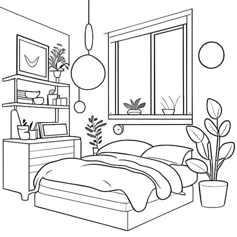 Aesthetic Bedroom Coloring Pages