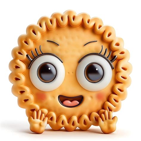 Premium Photo Funny Cute Cracker Cookie With Hands And Eyes 3d