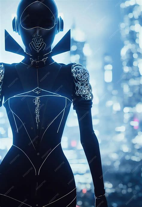 Premium Photo A Cyberpunk Portrait Of An Attractive Woman In The