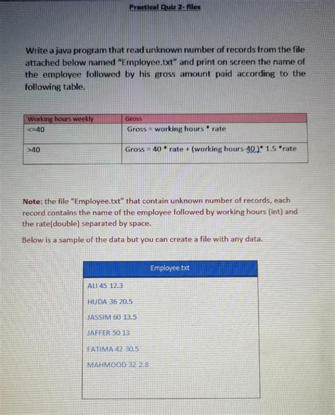 Solved Practical Quiz 2 Files Write A Java Program That Read