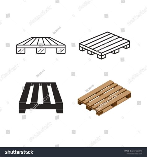 Wooden Pallet Vector Icon Illustration Design Stock Vector Royalty