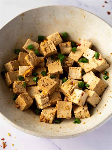 Quick Raw Marinated Tofu 5 Minute Prep The Fruity Jem