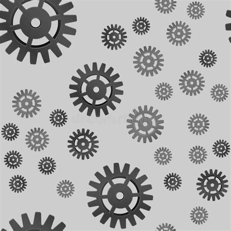 Seamless Pattern With Gears Stock Vector Illustration Of Clock