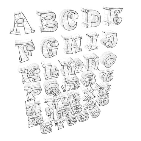 Graffiti Letters Alphabet 3d Model Free