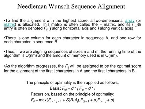 ppt needleman wunsch sequence alignment powerpoint presentation free