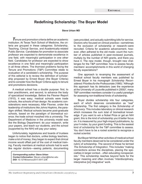 Pdf Redefining Scholarship The Boyer Model