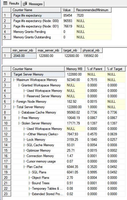 Memory Management Sql Server Page Life Expectancy Ple Sits At Zero