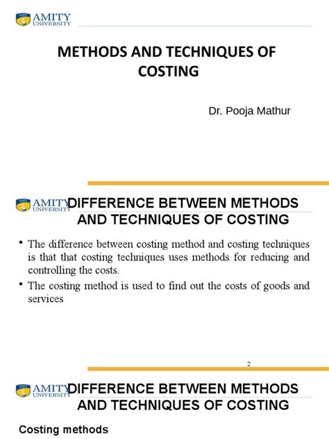 Methods And Techniques Of Costing Pdf Marginal Cost Cost