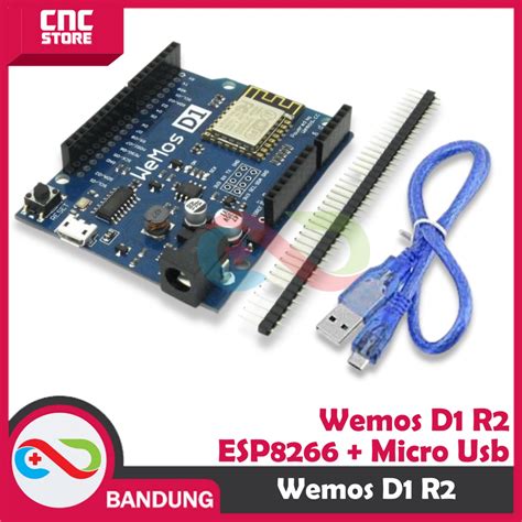 Jual Wemos D1 R2 Wifi Esp8266 Uno Based Board 4mb Flash Kabel Micro