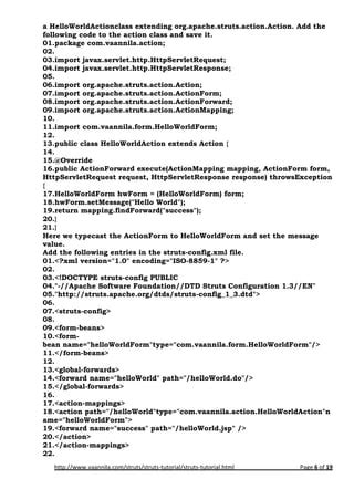 Struts Tutorial PDF