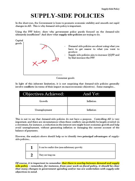 Supply Side Policy Pdf Supply Side Economics Economic Growth