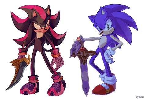 [oc] I Was Commissioned To Draw Shadow And Sonic The Hedgehog With Their Swords R