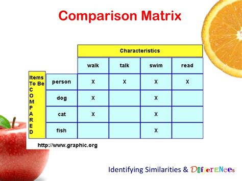 Comparison Matrix Template