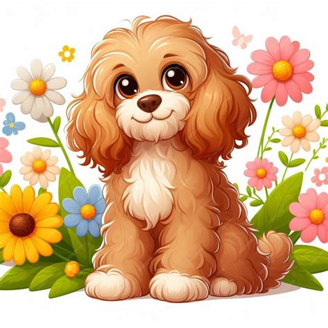 Premium Vector Cockapoo Dog Vector Cartoon Illustration