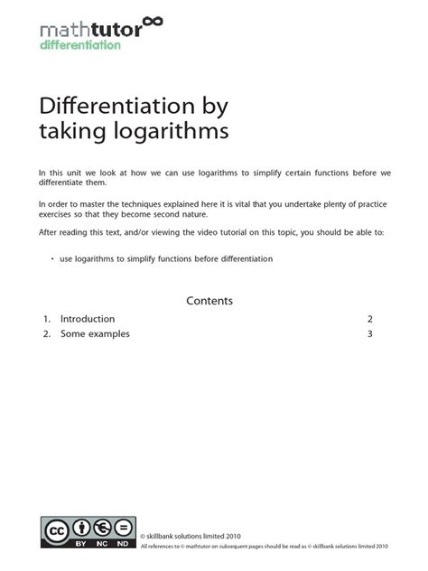 Diff Taking Logs Pdf Logarithm Combinatorics